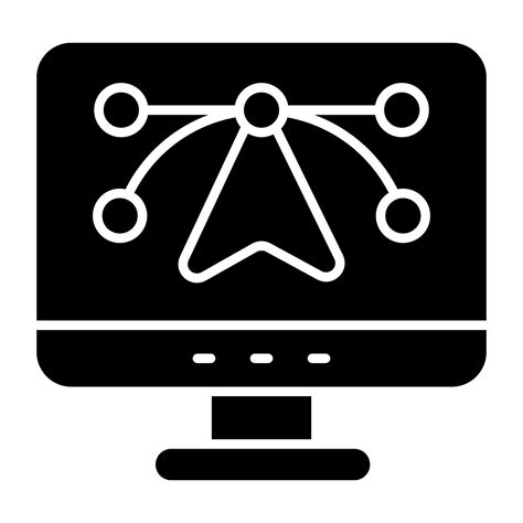 Pen With Nodes Inside Monitor Bezier Tool Icon 48208578 Vector Art At