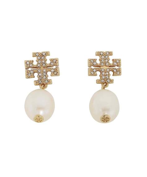 Tory Burch Pearls Hoop Earrings In Gold 28 Off Editorialist