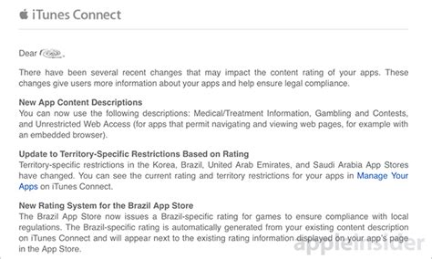 Developers Get New App Content Descriptions Rating Systems In ITunes Connect Update AppleInsider