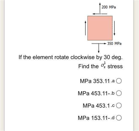 Solved If The Element Rotate Clockwise By 30degfind The σx1