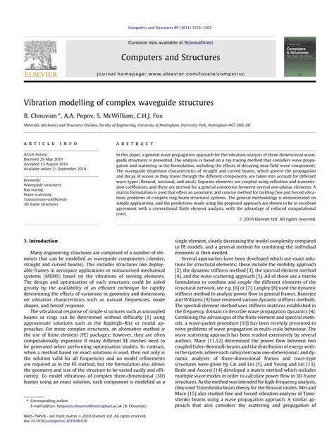 Pdf Vibration Modelling Of Complex Waveguide Structures Dokumentips