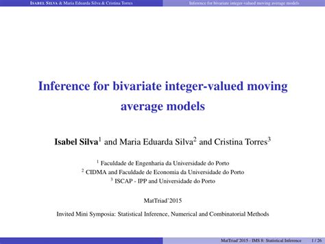 Pdf Inference For Bivariate Integer Valued Moving Average Models
