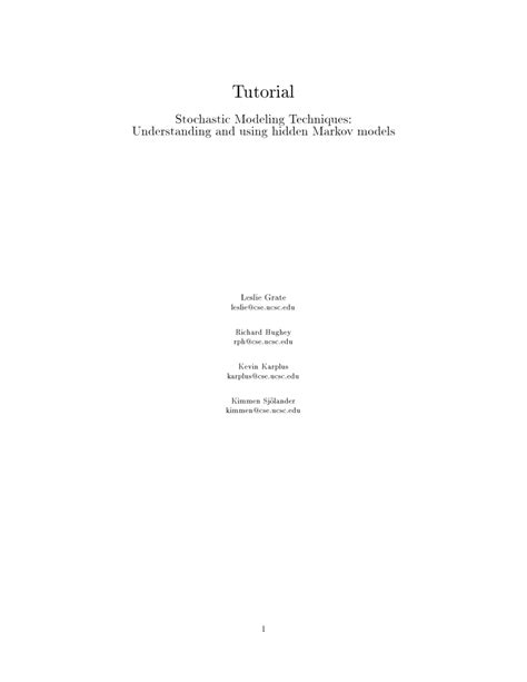 Pdf Stochastic Modeling Tutorial Stochastic Modeling Techniques Understanding And Using
