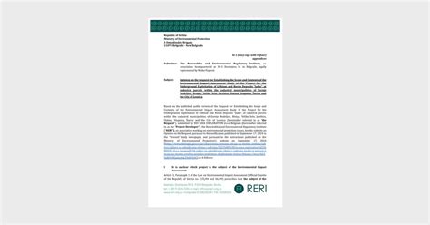 Statement On The Environmental Impact Assessment Of The “jadar” Project Heinrich Böll Stiftung