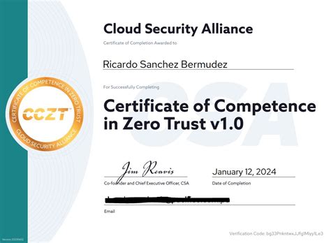 Ricardo Sánchez Bermudez On Linkedin Zerotrust Csa Cczt Cybersecurity