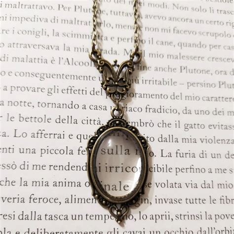 확대 목걸이 단안경 목걸이 빅토리아 주얼리 스팀 펑크 목걸이 문학 보석 빅토리아 단안경 책 연인 선물 위시버킷