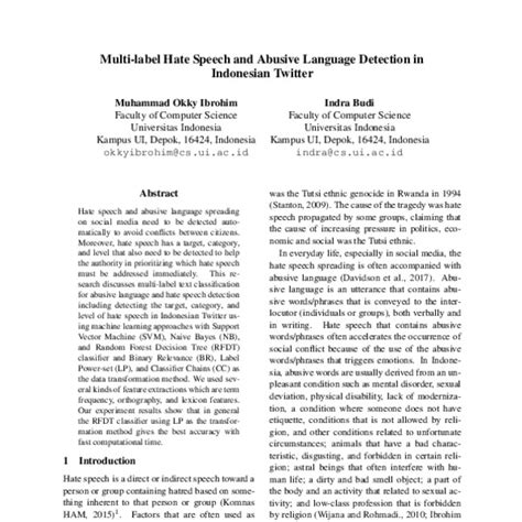Multi Label Hate Speech And Abusive Language Detection In Indonesian