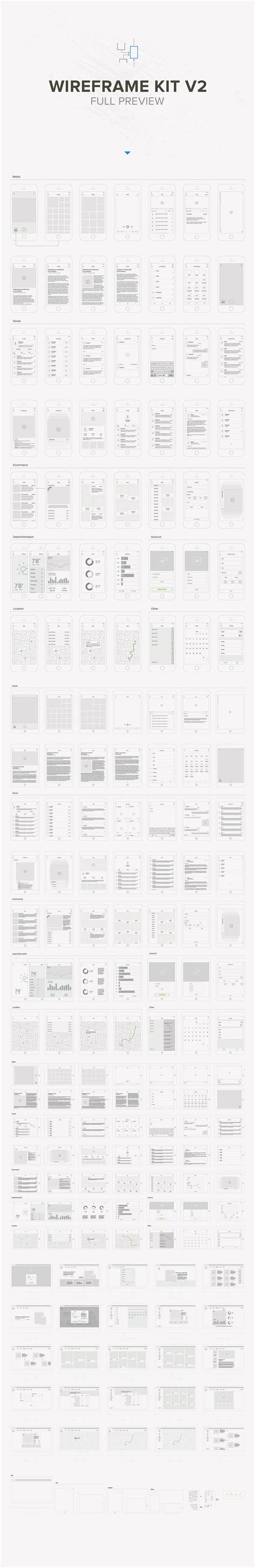 Wireframe Kit V By UI On Creativemarket Web Development Design Wireframe Wireframe Design