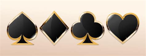 Premium Vector Card Suits Shiny Glossy Black Symbols