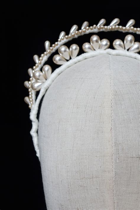 Vintage Teardrop Pearl Bridal Crown — Jane Bourvis