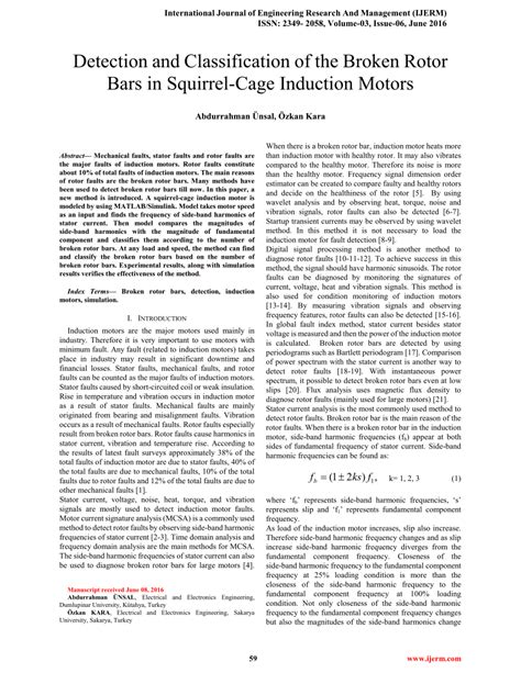 Pdf Detection And Classification Of The Broken Rotor Bars In Squirrel Cage Induction Motors