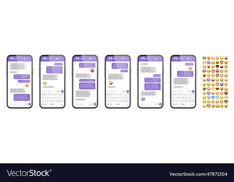smartphone messaging app user interface design vector image
