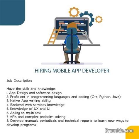 Hiring Mobile App Developer Computing It Jobs Jobseeker Brunei
