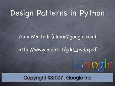 Design Patterns In Python Alex Martelli