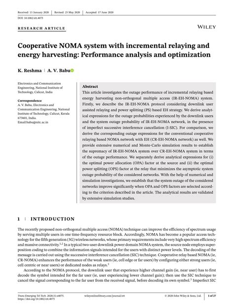 Cooperative Noma System With Incremental Relaying And Energy Harvesting