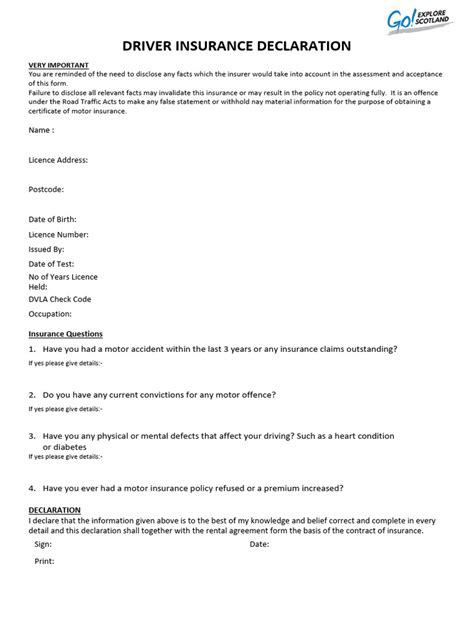 Form Driver Declaration Pdf