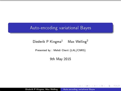 auto encoding variational bayes pdf