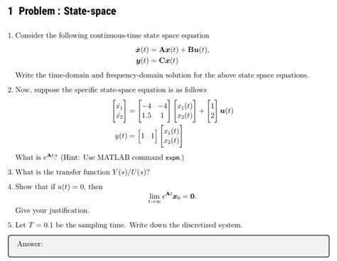 Solved 1 Problem State Space 1 Consider The Following