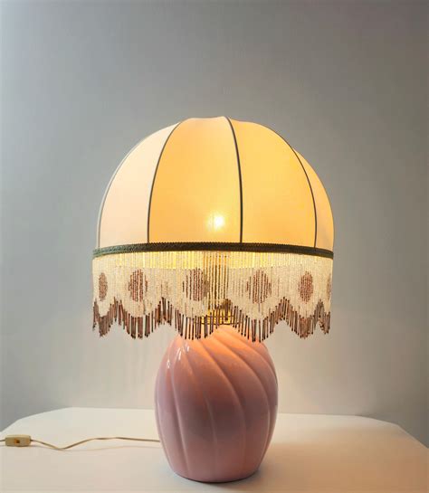 Mid Century Tommaso Barmi Tortillon Ceramic Rose Table Lamp Design Italy 1970s For Sale At 1stdibs