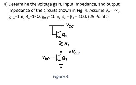 solved 4 determine the voltage gain input impedance and