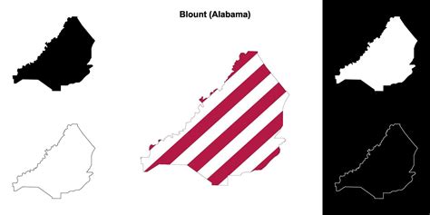 Blount County Alabama Outline Map Set 42894230 Vector Art At Vecteezy