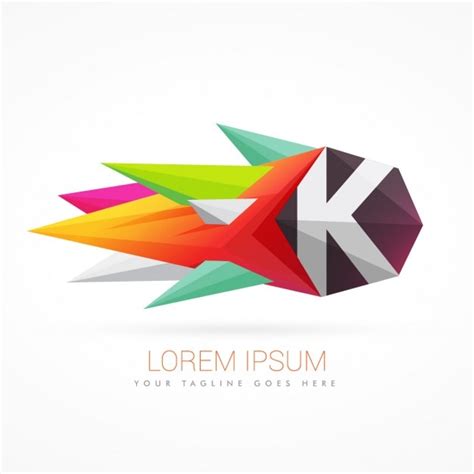 Free Vector Colorful Abstract Logo With Letter K