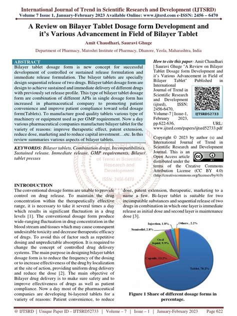 A Review On Bilayer Tablet Dosage Form Development And Its Various Advancement In Field Of
