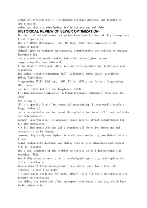 Optimal Design Of Storm Sewer Networks Docx Computer Networking Computing