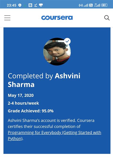 Programming For Everybody Python Certificate