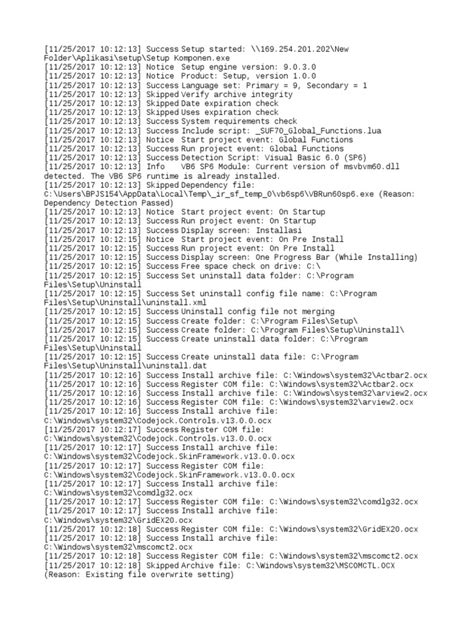 setup setup log pdf component object model windows registry