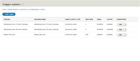 Commerce Event Trigger Api