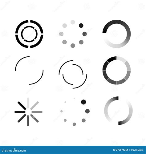 Loading Icons Collection Load Process Icon Set Different Vector Illustrations Isolated On