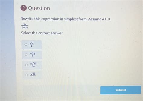 Question Rewrite This Expression In Simplest StudyX