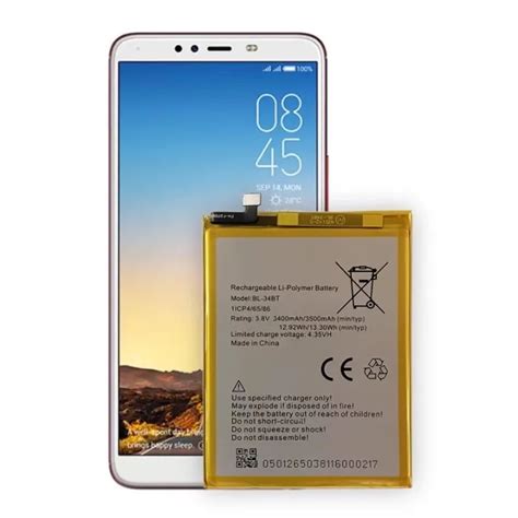 แบตเตอรี่ แท้ Tecno Bl 34bt แบตเตอรี่ Tecno Spark 2 Ka7 3500mah รับประกัน 3 เดือน ส่งตรงจาก