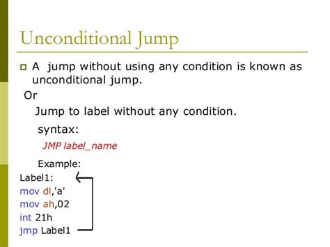 jumps in assembly language