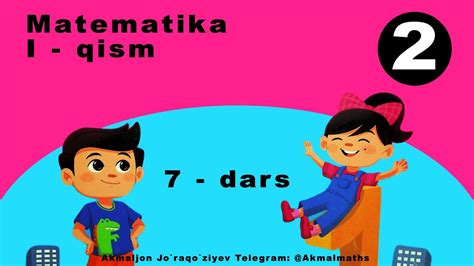 Matematika 2 Sinf 7 Dars 1 Qism Mavzu Takrorlash Youtube