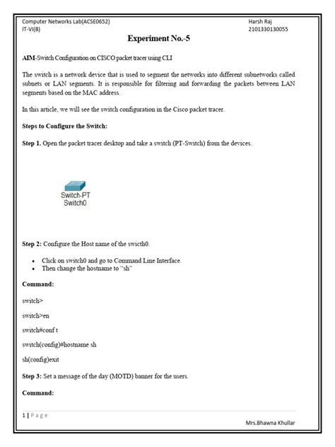 cn exp 5 pdf computer network network switch