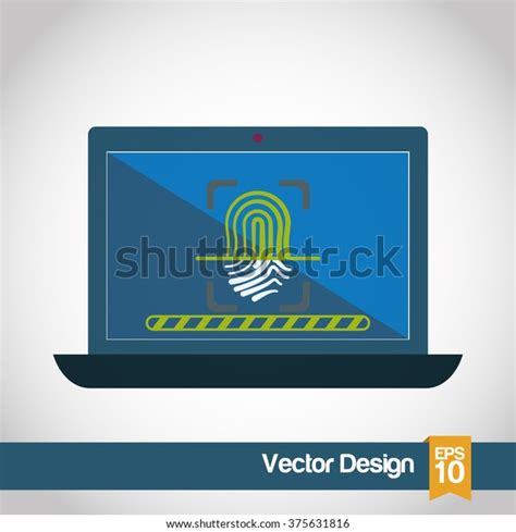 Security System Design Fingerprint Recognition Stock Vector Royalty