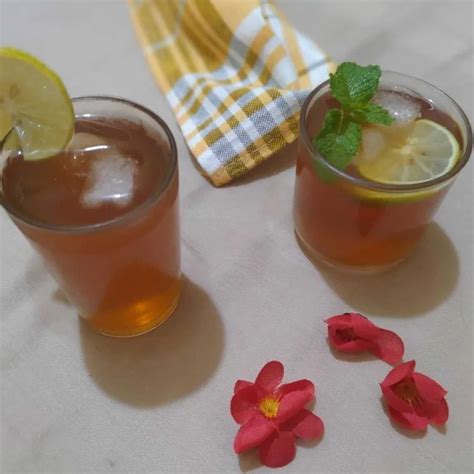 Resep Es Teh Dengan Jahe Dan Daun Mint Jagomasakminggu1periode2 Sederhana Rumahan Di Yummy App