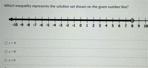 [answered] which inequality represents the solution set shown on the