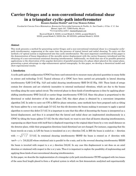 Pdf Carrier Fringes And A Non Conventional Rotational Shear In A Triangular Cyclic Path