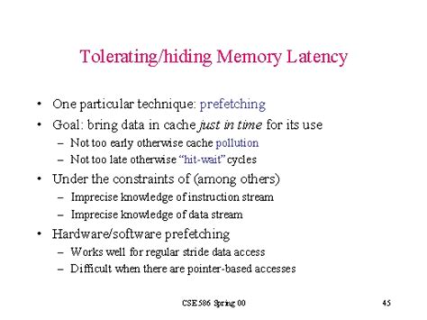 Toleratinghiding Memory Latency