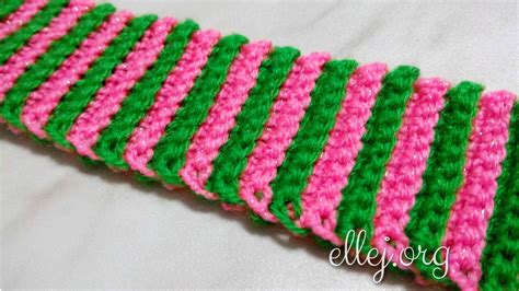 Двухцветная резинка крючком | Вязание крючком от Елены Кожухарь
