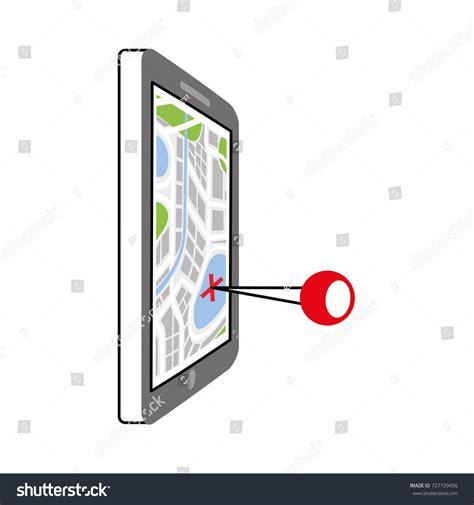 Navigation Gps Device City Map Pins Stock Vector Royalty Free 727729456 Shutterstock