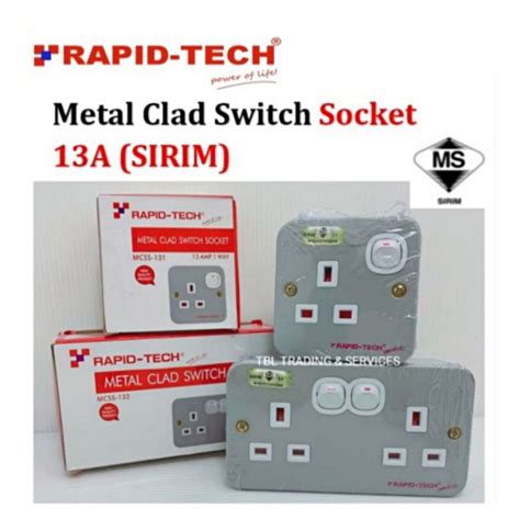 🔥ready Stock🔥 1 Gang 2 Gang Metal Clad Socket 13amp Switch Socket