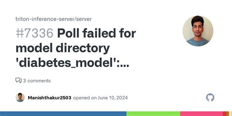 Poll Failed For Model Directory Diabetesmodel Invalid Model Name Could Not Determine