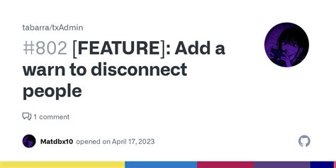 FEATURE Add A Warn To Disconnect People Issue 802 Tabarra