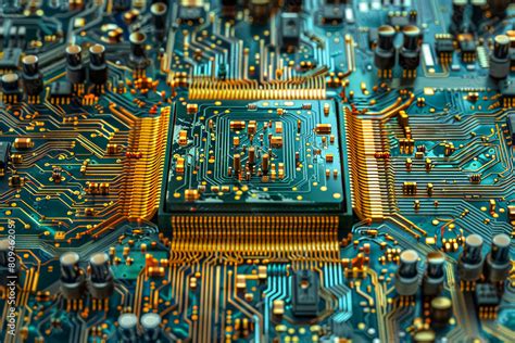 Microscopic View Of Computer Chip Surface Electron Microscope Stock Illustration Adobe Stock