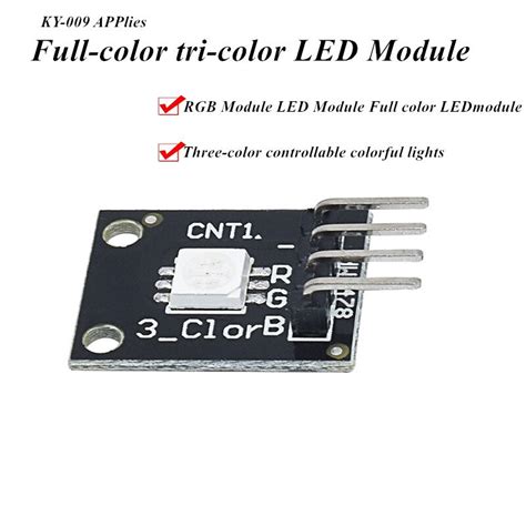 Ky 009 Pwm 모듈레이터 Rgb Smd Led 모듈 아두이노 Diy 스타터 키트 Mcu 라즈베리 Cf 보드용 3 가지 기본 색상 조명 활성 구성 요소