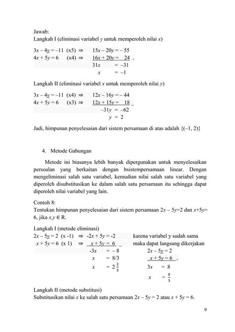 Sistem Persamaan Linear Dua Variabel Pdf